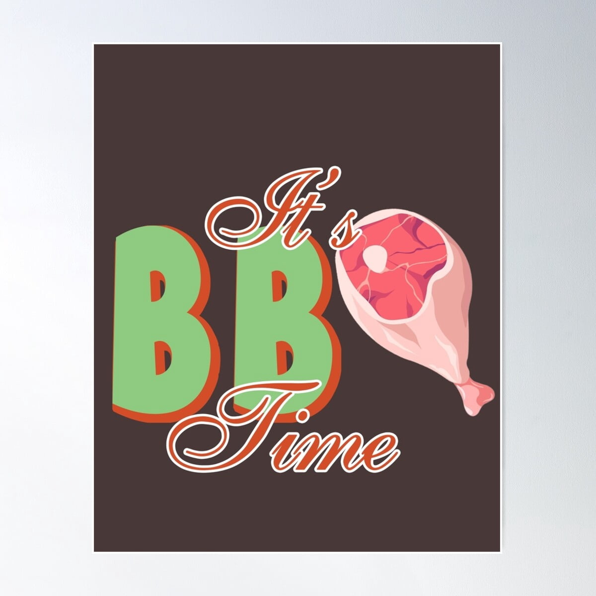 Bbq Time Logo Poster Wall Art, Modern Wall Decor For Living Room ...
