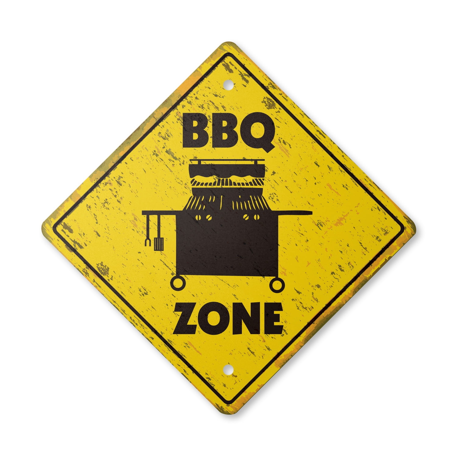 Bbq Vintage Crossing Sign Zone Xing | Indoor/Outdoor Plastic | 20" Tall ...