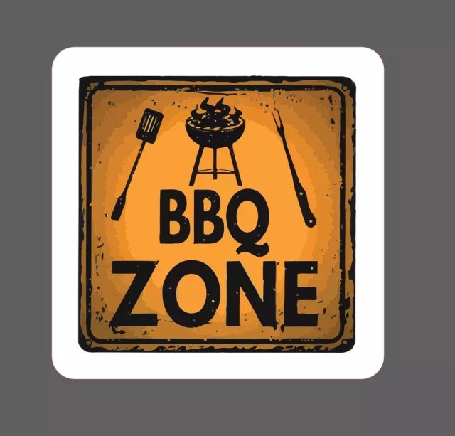 Bbq Zone Sticker Cookout Waterproof Sticker Phone Decal Water Bottle ...