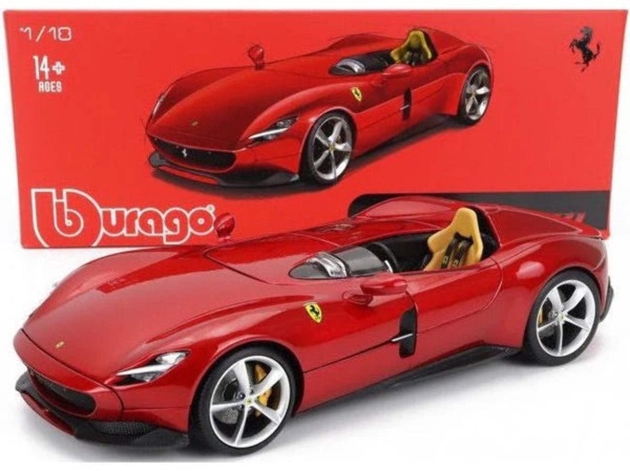 Bburago 2018 Ferrari Monza SP1 Rossa Monza Red Metallic 1:18 - Walmart.com