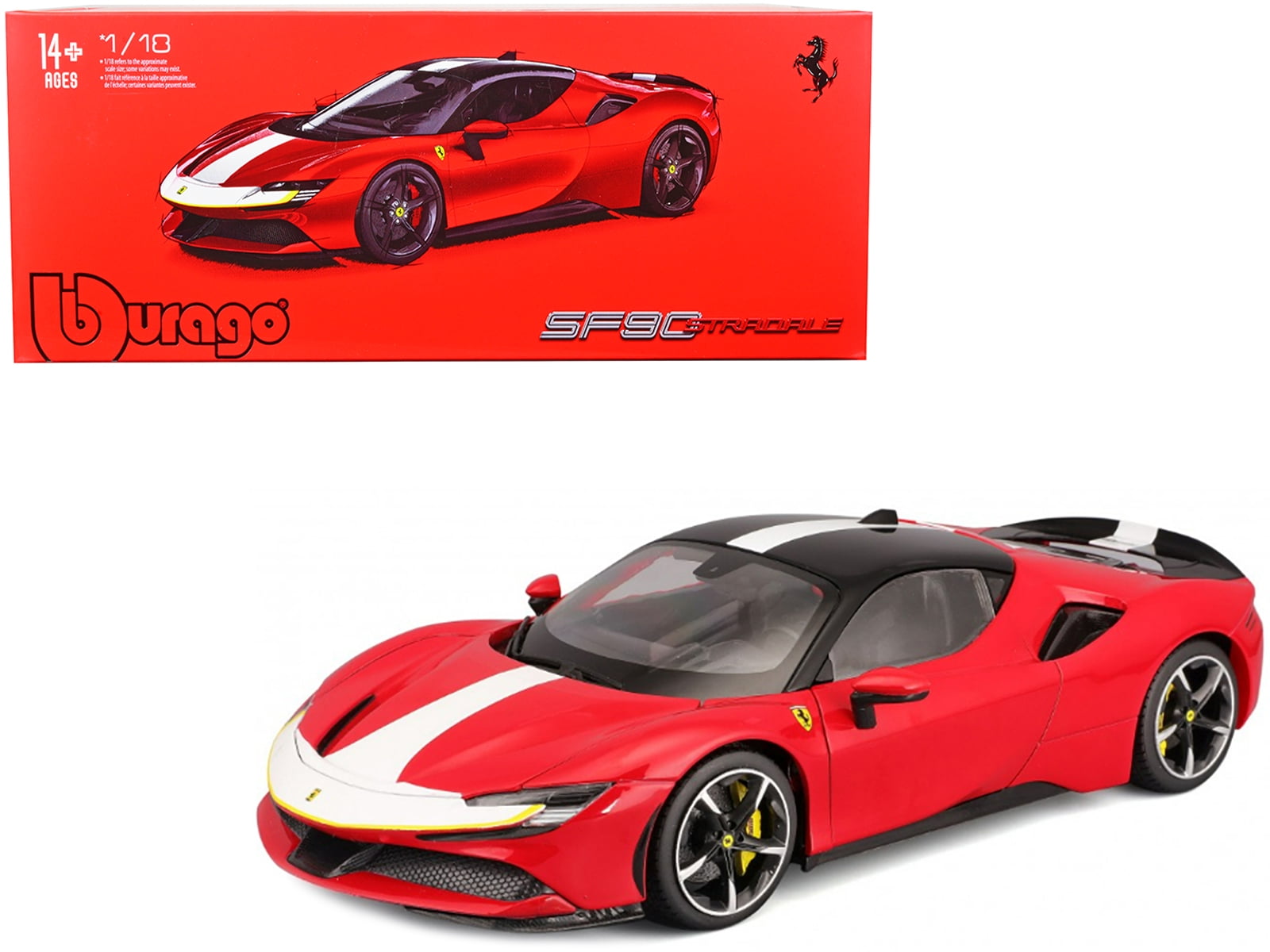 Bburago 2019 Ferrari SF90 Stradale Hybrid 1000HP Assetto Fiorano Red w ...