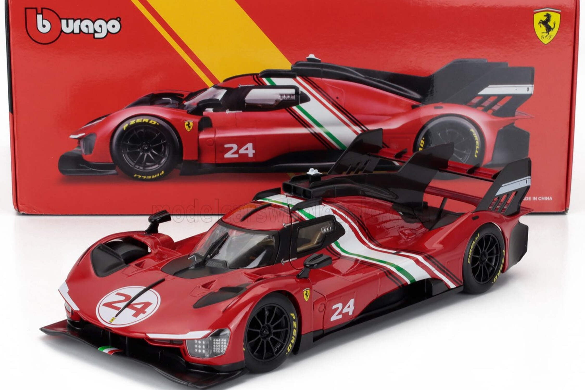 Bburago 2024 Ferrari 499P 3.0L Turbo V6 No 24 Modificata 2024 - Red ...