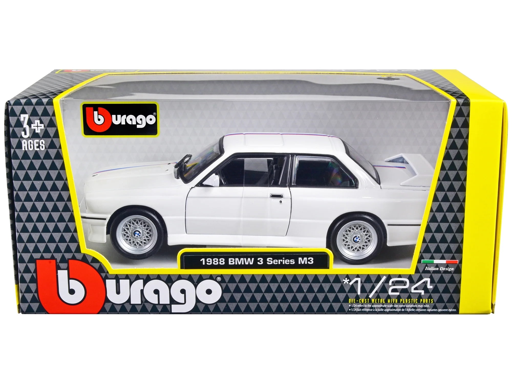 Bburago 21100W 1988 BMW 3 Series M3 E30 White 1-24 Scale Diecast Model ...