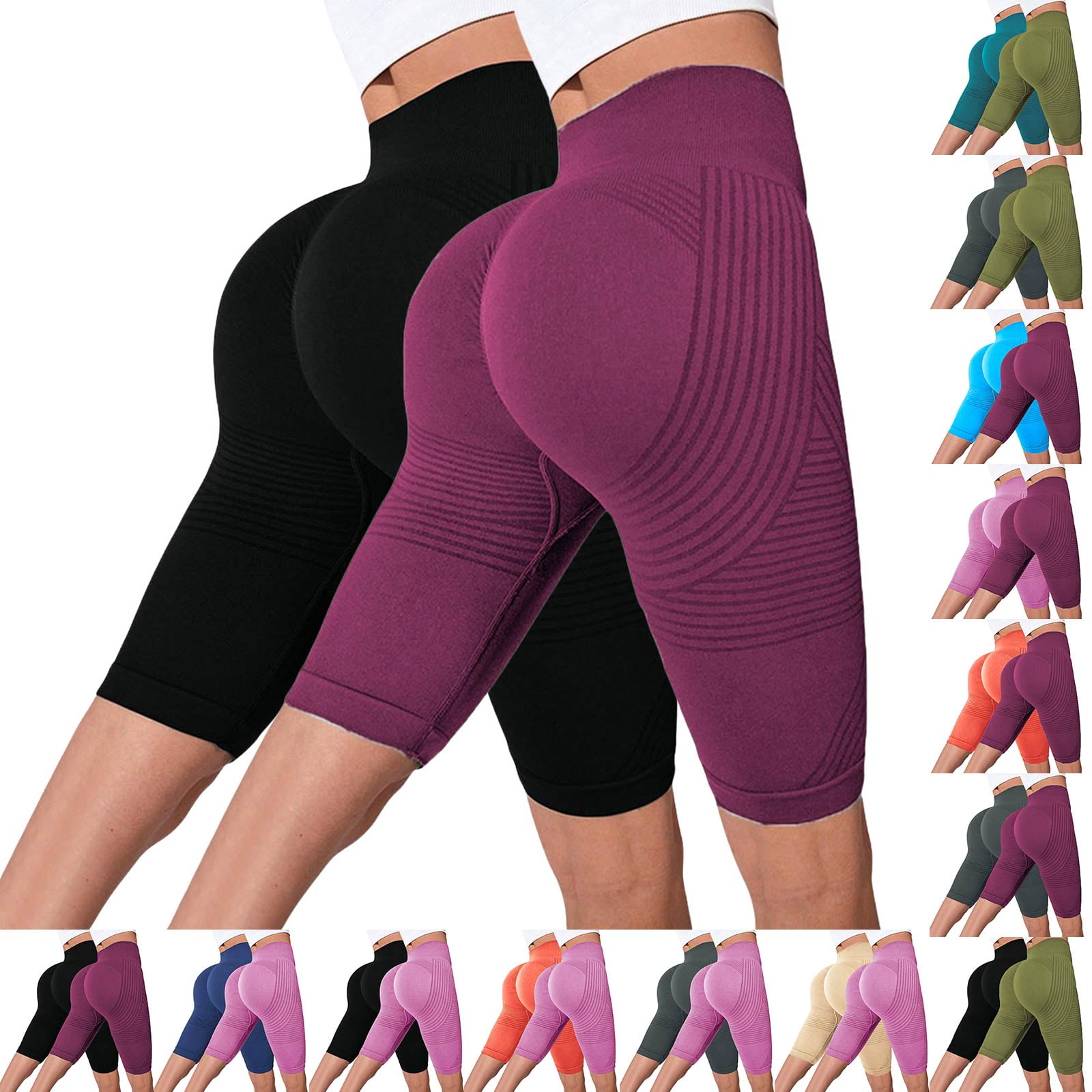Bbyeadc 2 Pack Athletic Shorts for Women High Waisted Seamless Butt ...