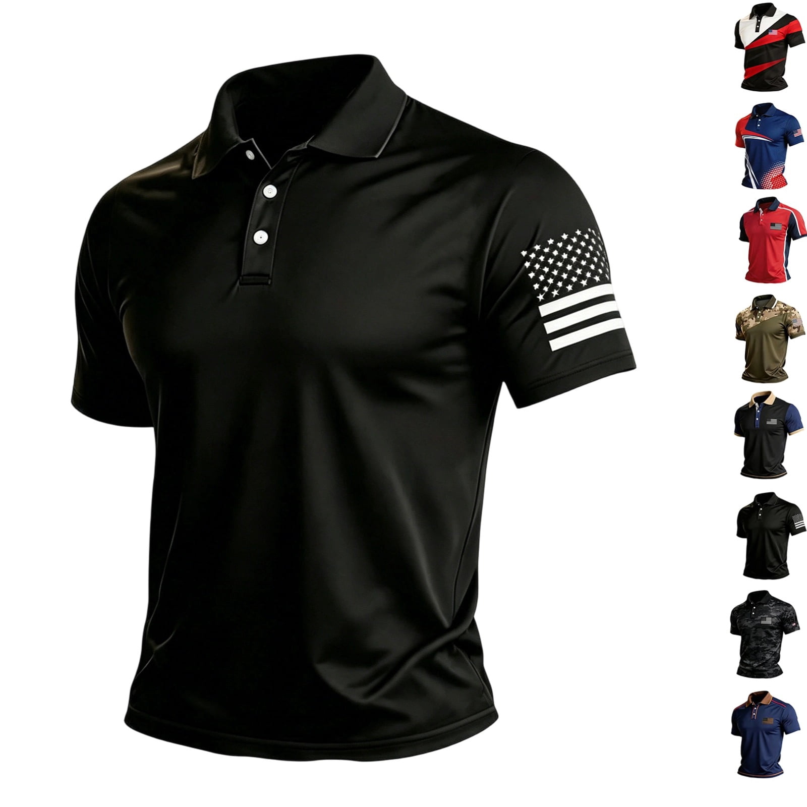 Bbyeadc 250th Anniversary Men's Golf Shirt Moisture Wicking Top 4th of ...