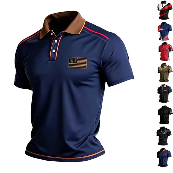 Bbyeadc 250th Anniversary Men's Golf Shirt Moisture Wicking Top 4th of ...