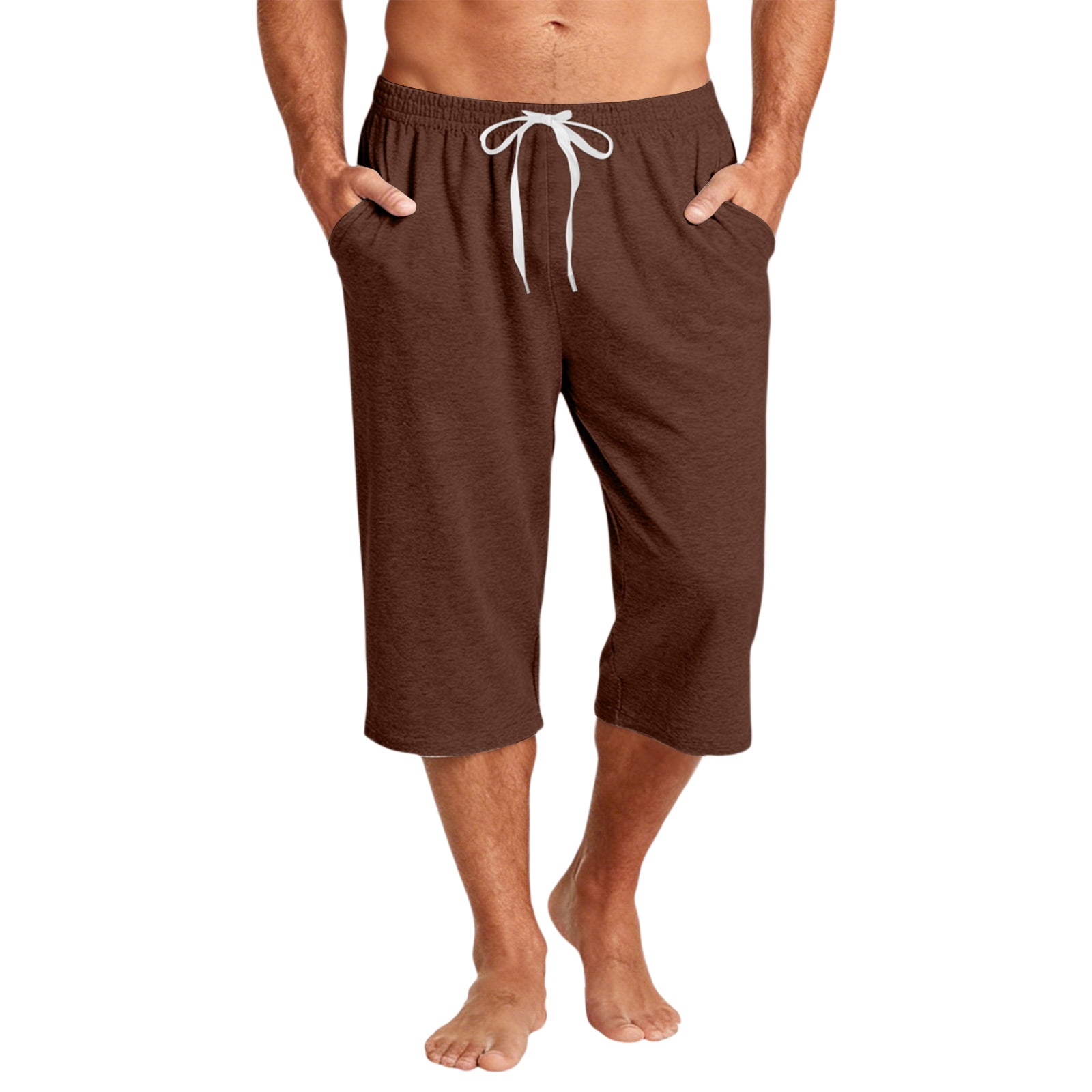 Bbyeadc Culottes for Men Straight Leg Lightweight Bottoms Drawstring ...