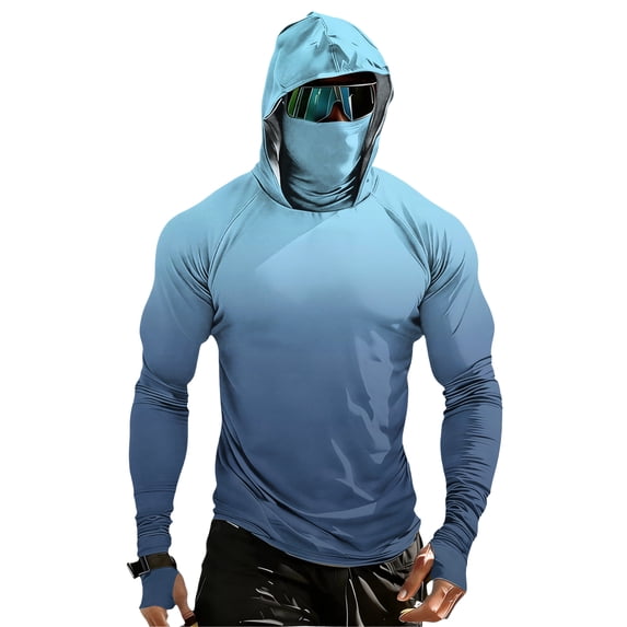 Bbyeadc Men's Practical Sun Guard Apparel UPF 50+ Thin Airy Hooded Coat ...