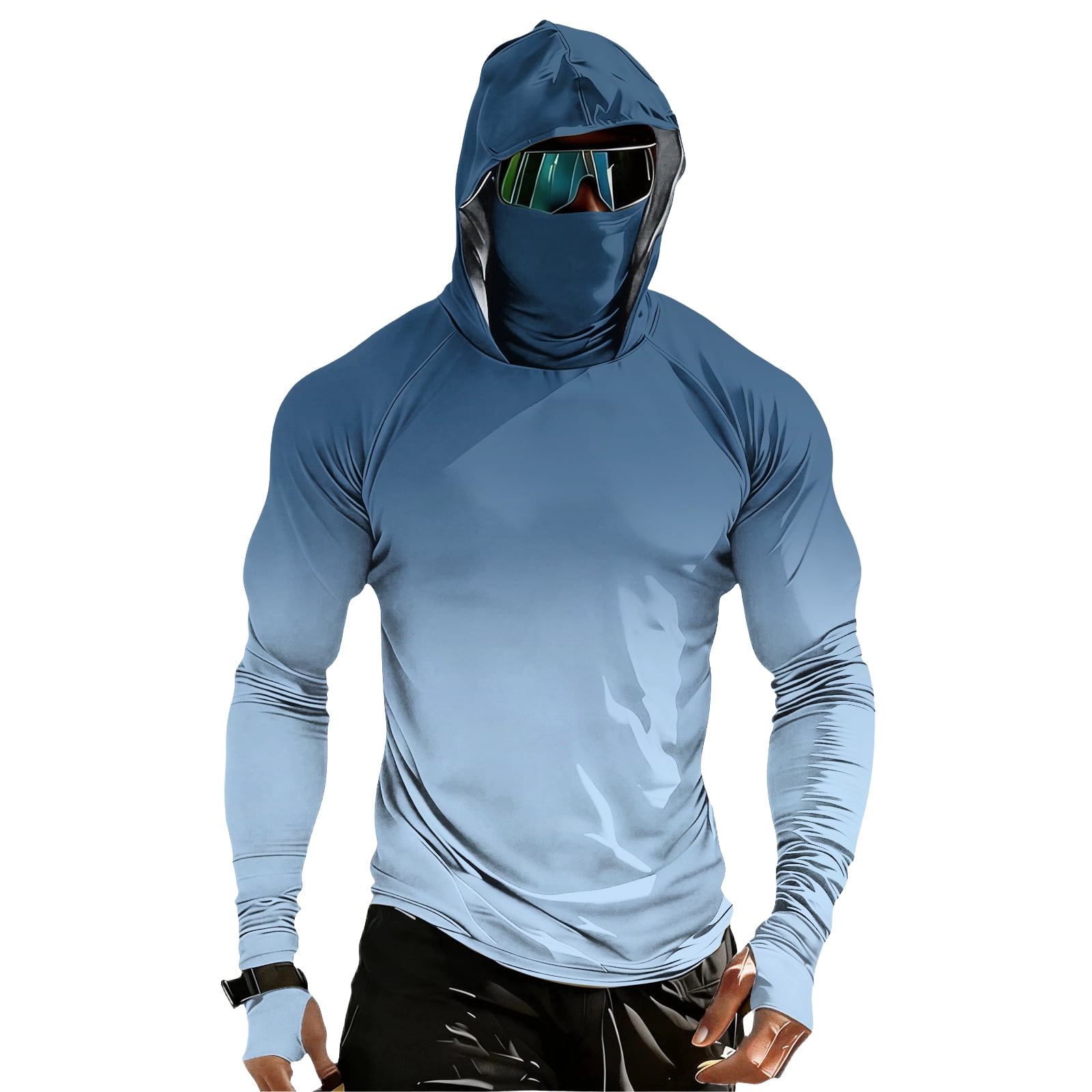 Bbyeadc Men's Practical Sun Guard Apparel UPF 50+ Thin Airy Hooded Coat ...