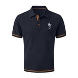 Bbyeadc Mens Polo Shirt Short Sleeve Vacation Button Palm Tree Print ...