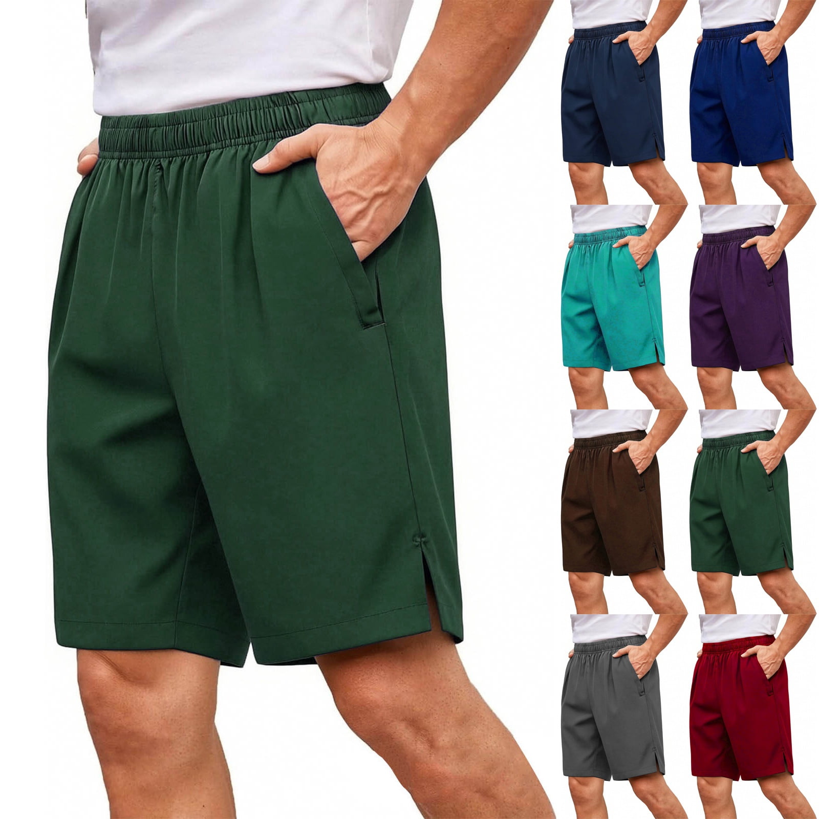Bbyeadc Mens Shorts Casual 2026 Elastic Waist Workout Gym Short Outdoor ...