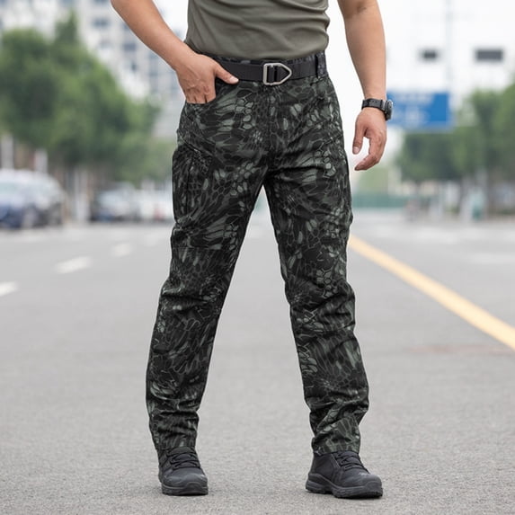 Bbyeadc Mens Work Pants Straight Leg Waterproof Combat Pants Button ...