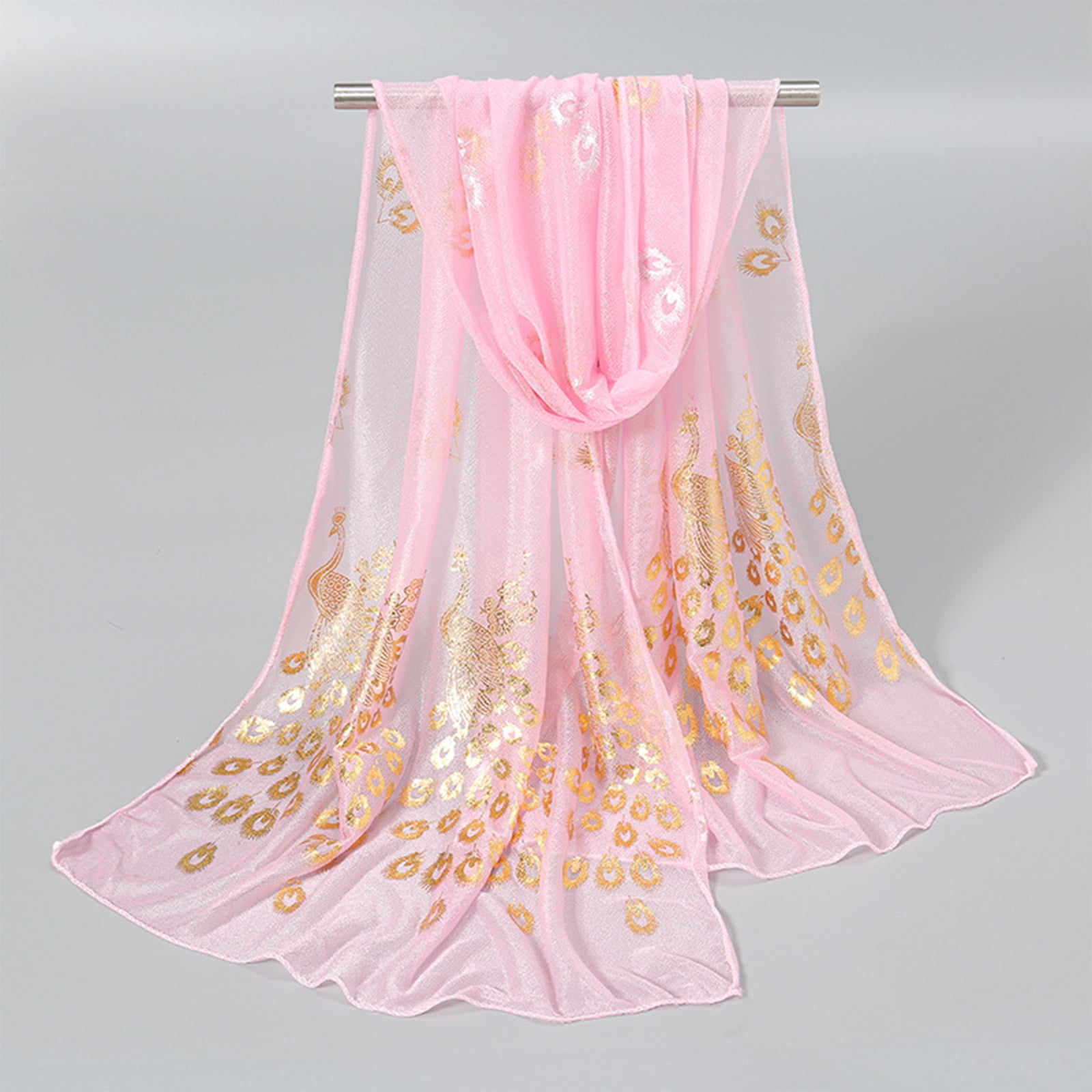 Bbyeadc Scarves for Women Sparkling Metallic Stole Mesh Metallic Prints ...