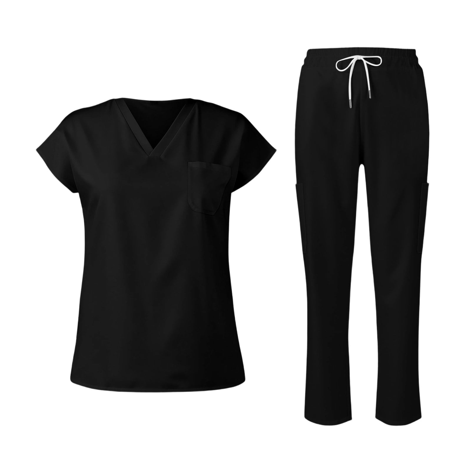 Bbyeadc Scrub Sets for Woman Short Sleeve Keyhole Neck Scrub Top ...