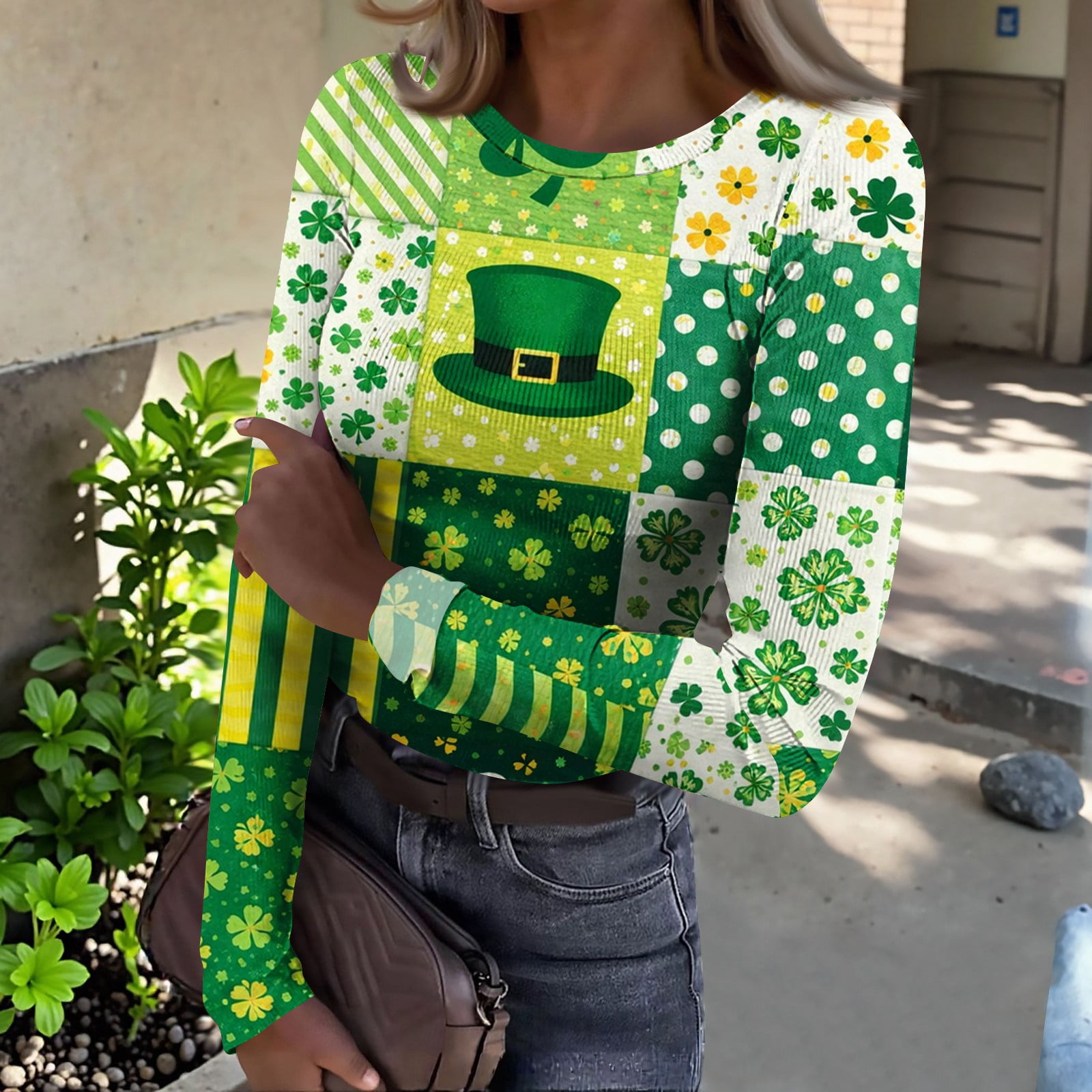 Bbyeadc St. Patrick's Day Women's Sweatshirt Long Sleeve Round Neck ...