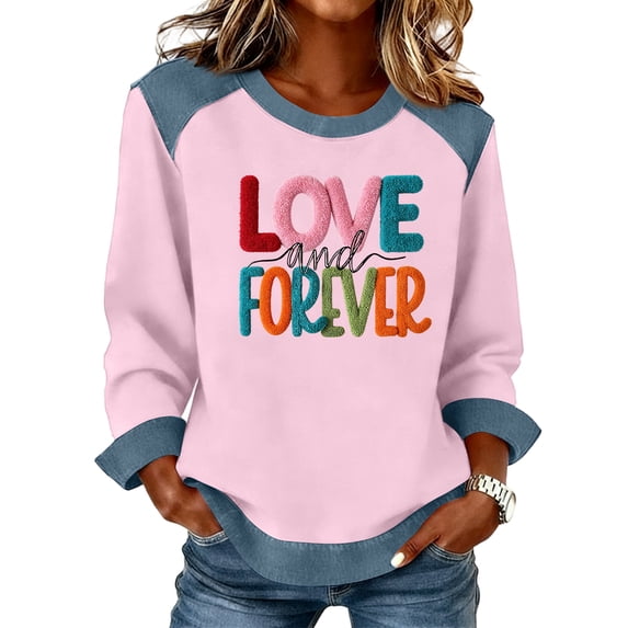 Bbyeadc Sweatshirt for Women Long Sleeve Blouses Knit Crew Neck Tee ...