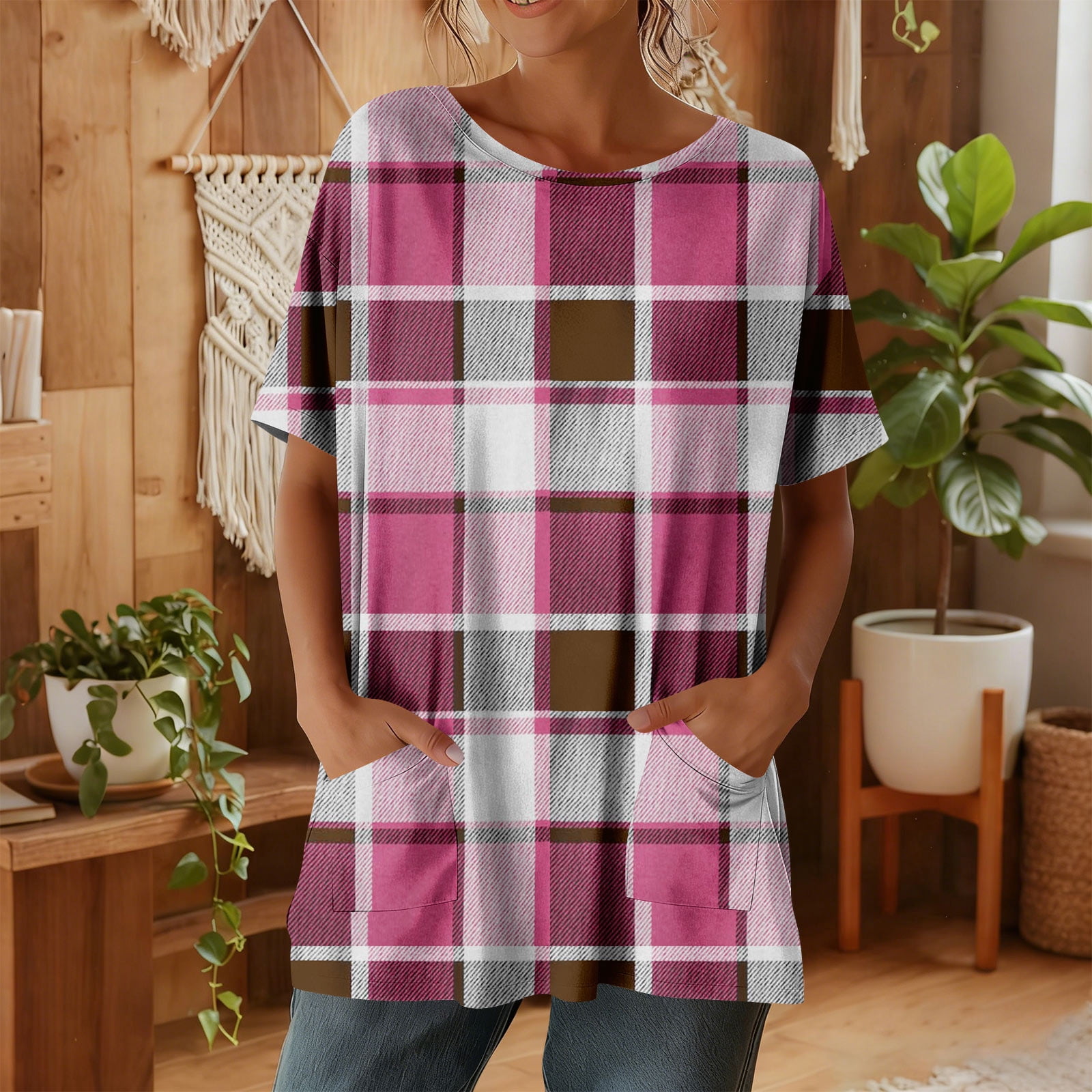 Bbyeadc T Shirts for Women Short Sleeve Crew Neck Top Lightweight Knit ...