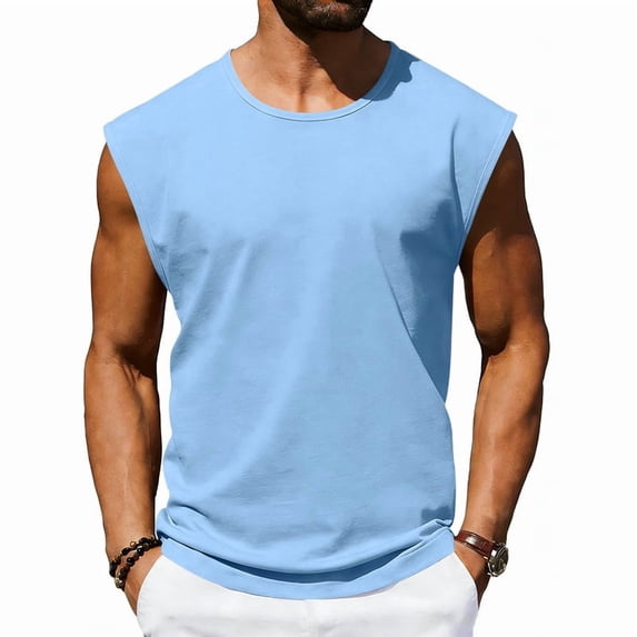 Bbyeadc Tank Top for Men Moisture Wicking Crew Neck Sleeveless Shirts ...