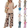 Bbyeadc Two Piece Lounge Sets for Women Summer Outfits V Neck 3/4 ...
