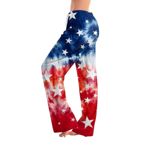Bbyeadc Women's Pants Independence Day 1776-2026 Multi-Color Star Print ...
