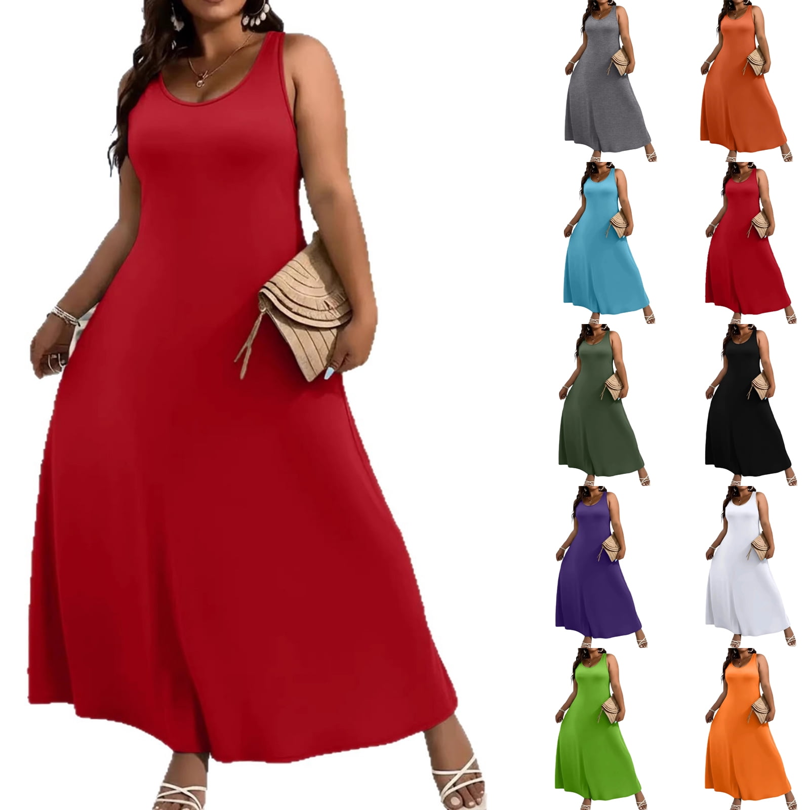 Bbyeadc Womens Plus Size Maxi Dresses for Women Oversize Casual Short ...