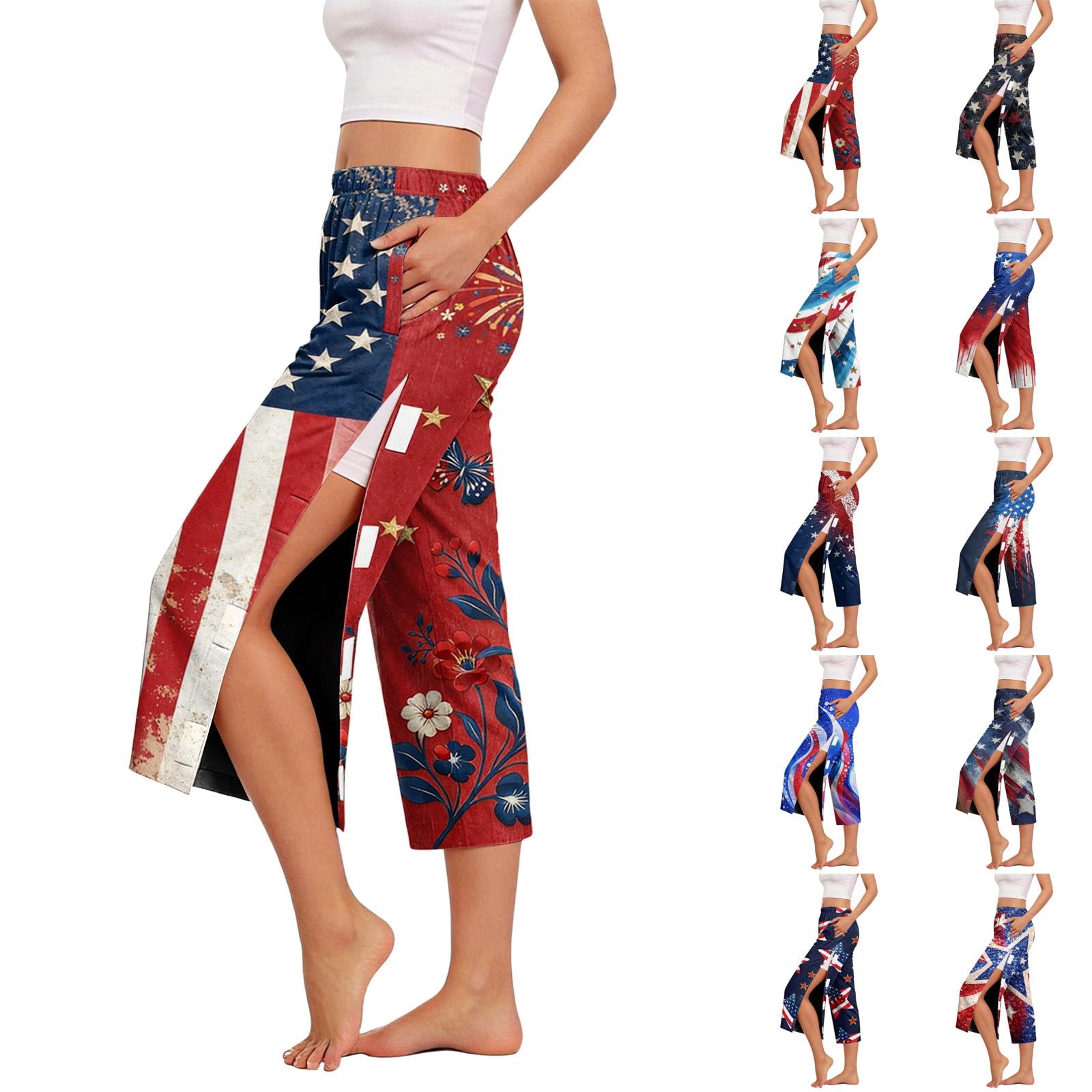 Bbyeadc Womens Tear Away Breakaway Capri Pants for Post Surgery ...