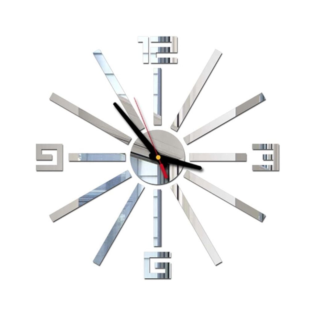 Bbyt Clock 3D Diy Roman Numbers Acrylic Mirror Wall Sticker Clock Home ...