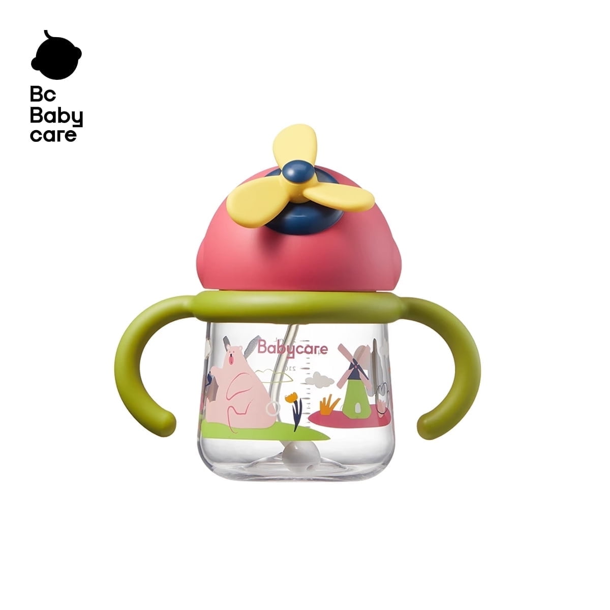 Bc Babycare Sippy Cup for Toddler, No Spill Windmill Toddler Straw Cups, Breakproof Tritan ...