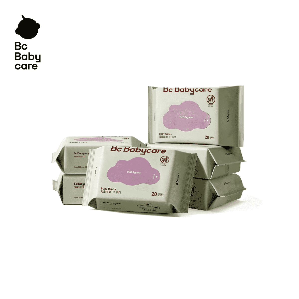 Bc Babycare Hypoallergenic Baby Wipes for Sensitive Skin,Fragrance-Free, Travel Size,6 Packs ...