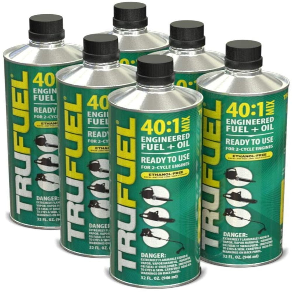 BcTlyInc TruFuel 6 Pack 2-Cycle 40:1 Pre-Blended Mixed Gas Fuel for ...