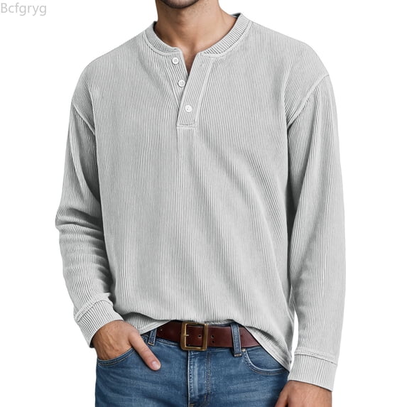 Bcfgryg Long Sleeve Shirt Soft Comfortable Solid Color Casual Tee For ...