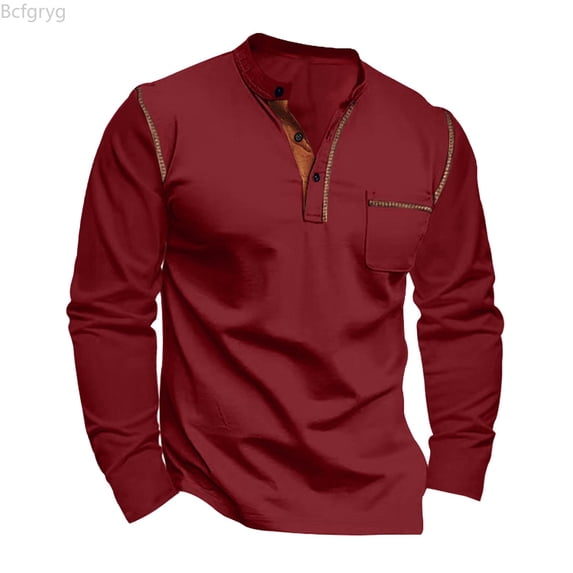 Bcfgryg Male Autumn And Winter Long Sleeve Solid Color Pocket Letter ...