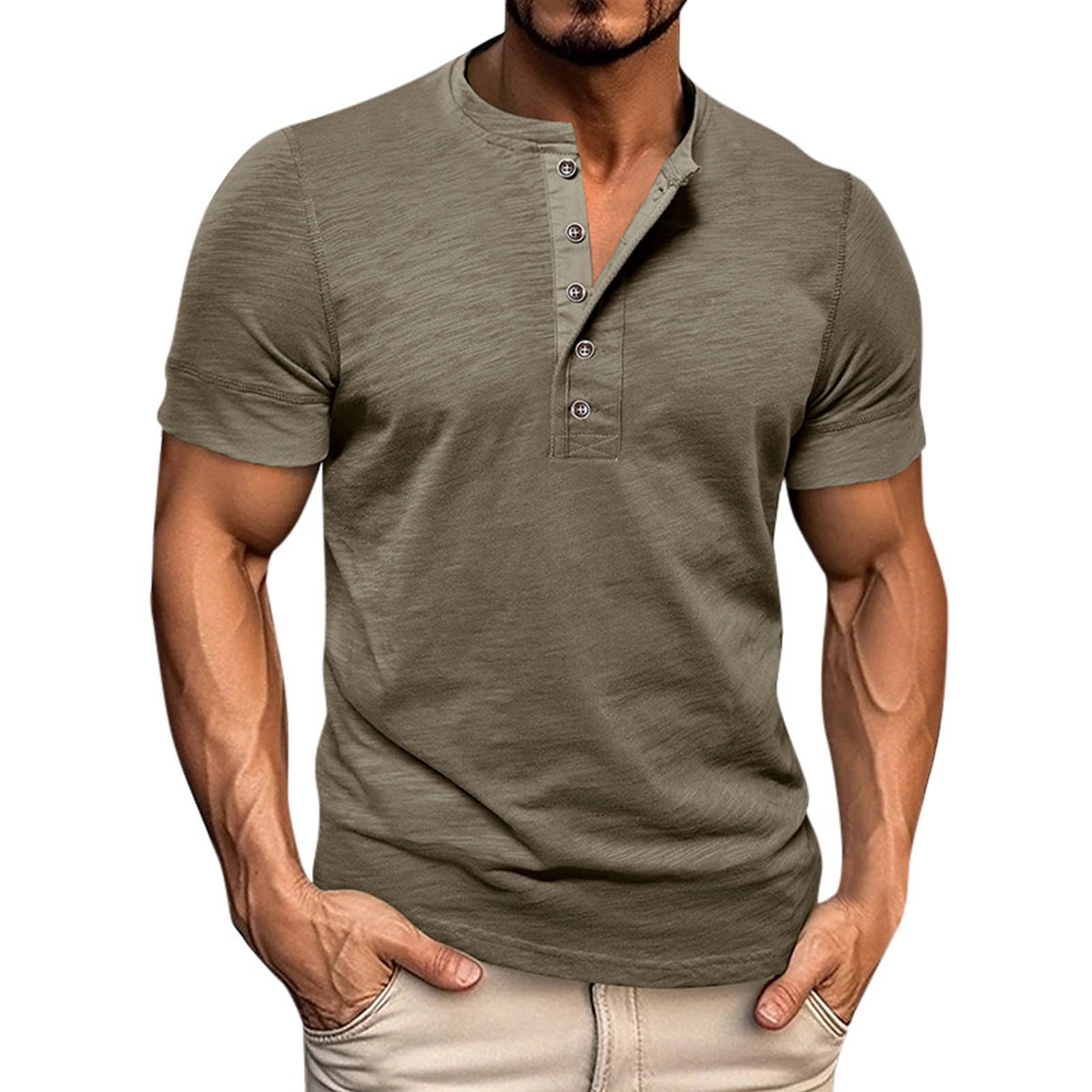 Bcfgryg Male Spring Short Sleeve Solid Color Letter Stripe Stitching ...