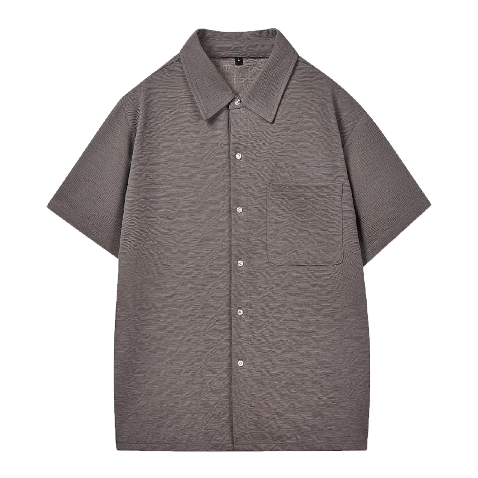Bcfgryg Male Summer Button Down Lapel Cardigan Textured Vacation Light ...