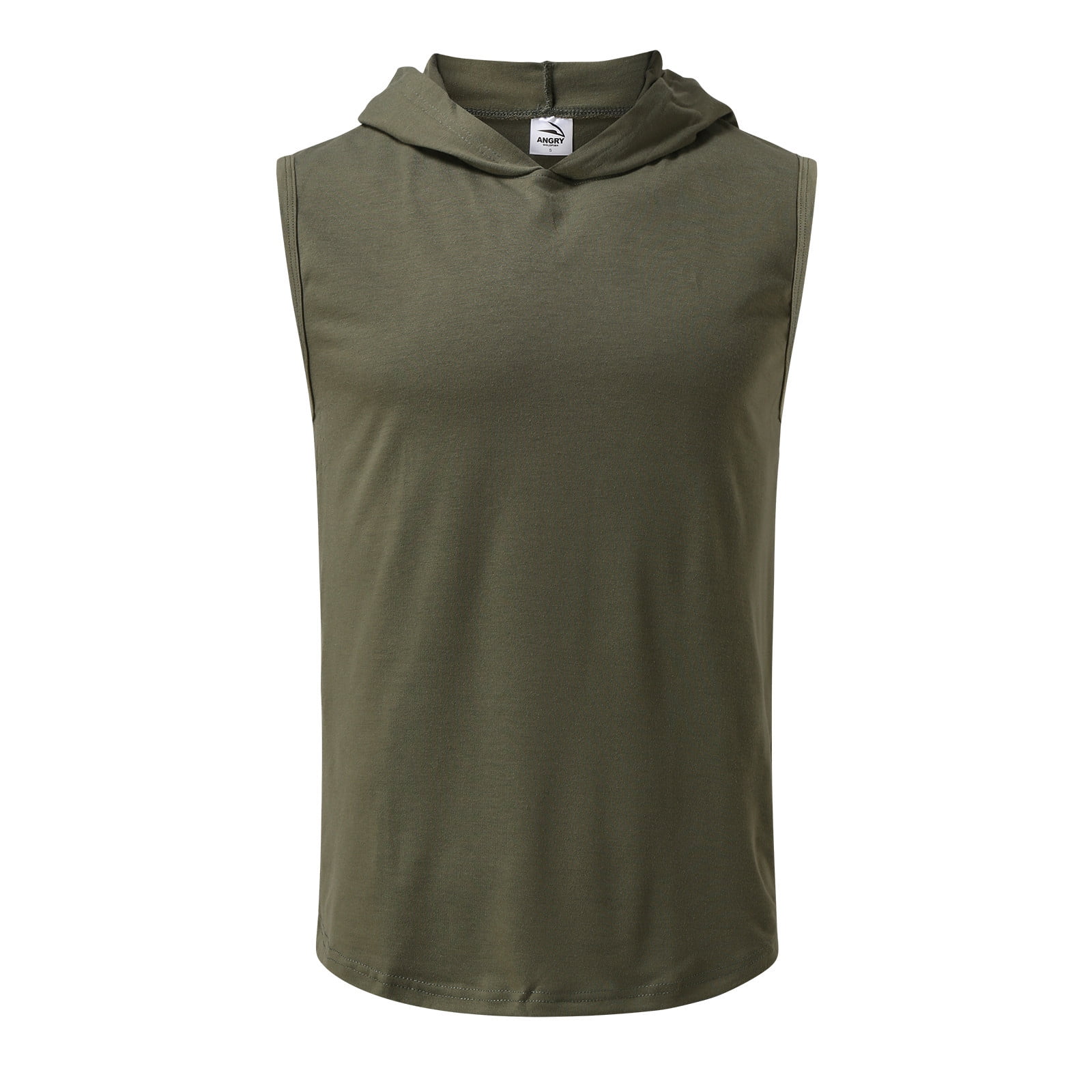 Bcfgryg Men Spring Summer Casual Sports Solid Color Sleeveless Hoodie ...