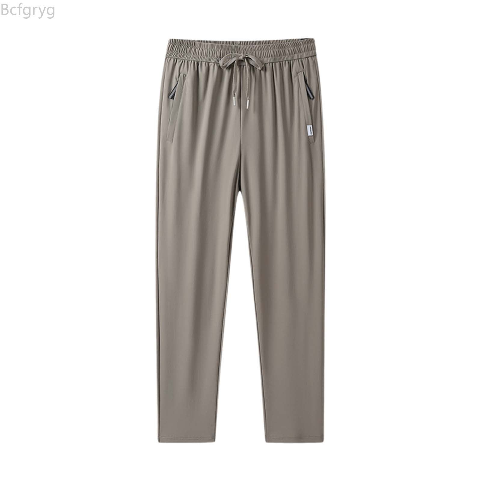 Bcfgryg Men Unisex Stretch Quick Drying Pants Casual Elastic Waist ...