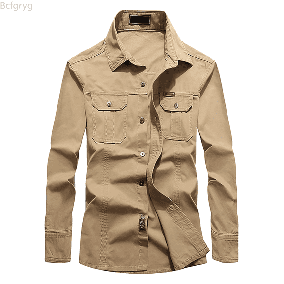 Bcfgryg Men's Autumn Long Sleeve Shirt Casual Style Workwear Jacket ...