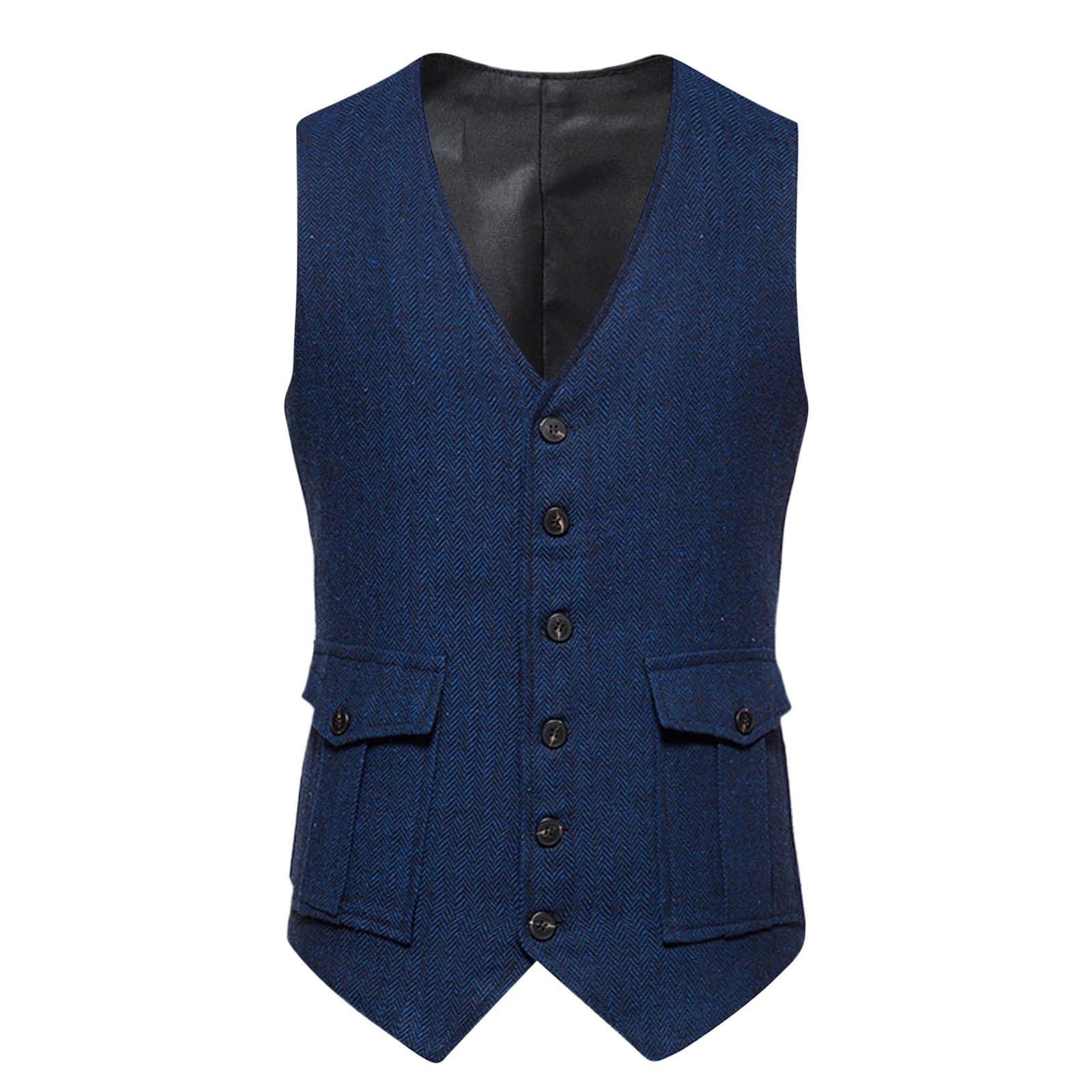 Bcfgryg Men's Autumn Retro Single Three Pocket Fashion Suit Vest Vest ...
