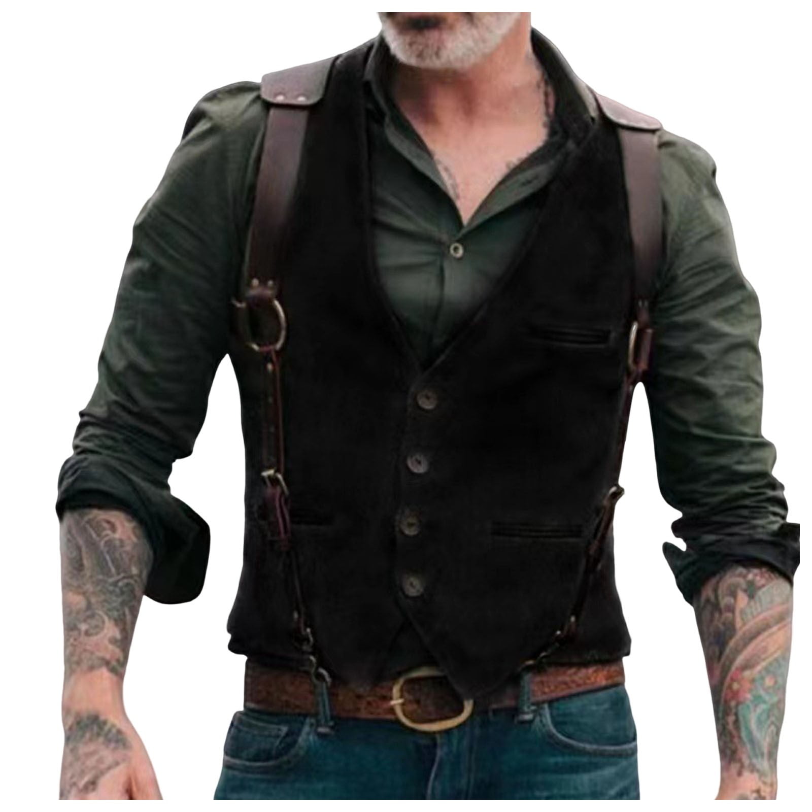 Bcfgryg Men's Autumn Retro Single Vest Fashion Suit Vest Vest for Men ...