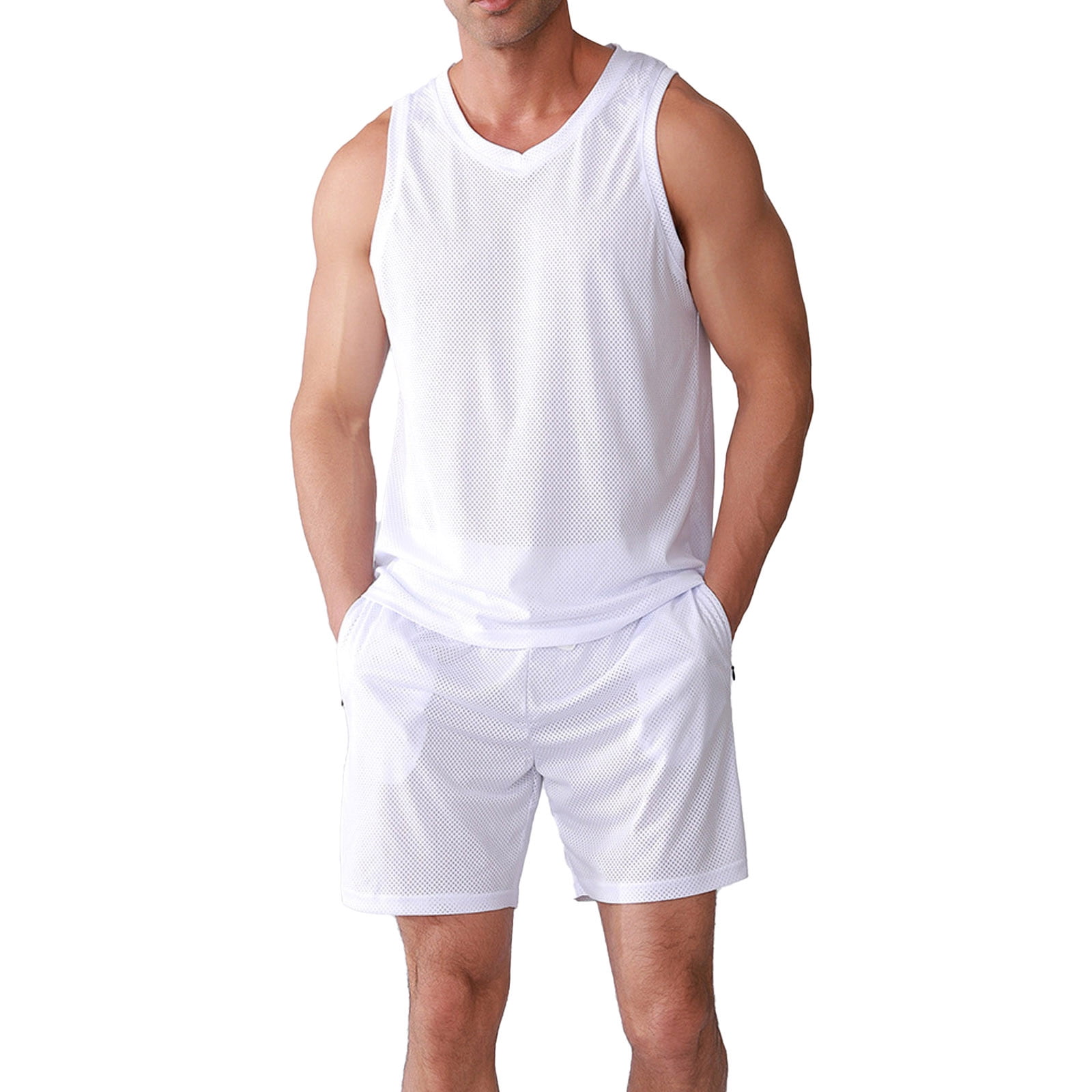 Bcfgryg Men's Breathable Running Training Shorts Tank Top Set Sports ...