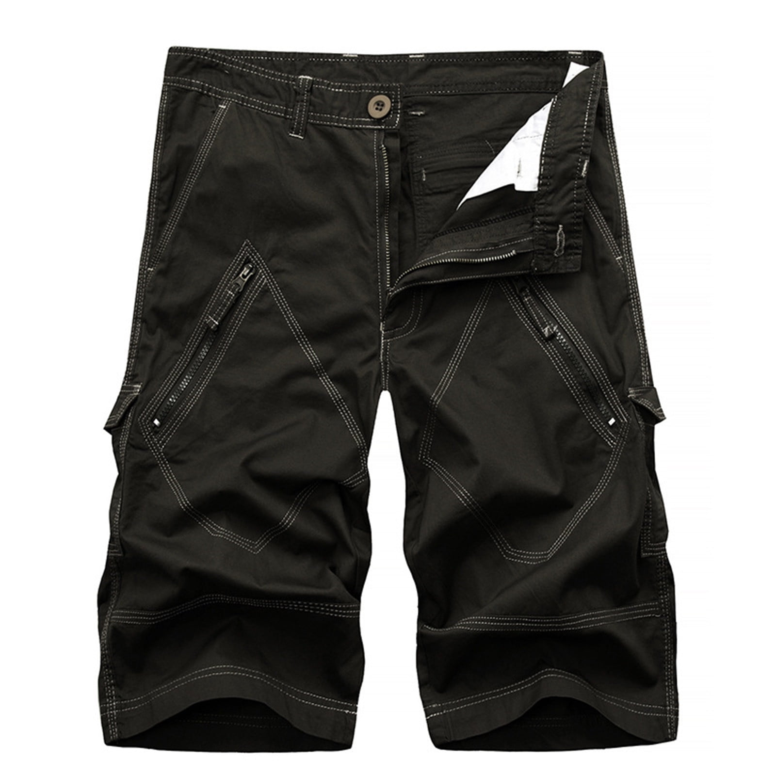 Bcfgryg Men's Cargo Shorts Baggy Multi Pocket Five Quarter Mid Length ...