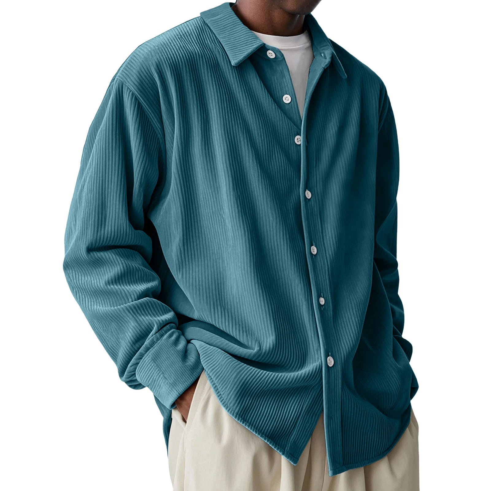 Bcfgryg Men's Casual Corduroy Shirt For Comfortable Everyday Wear ...