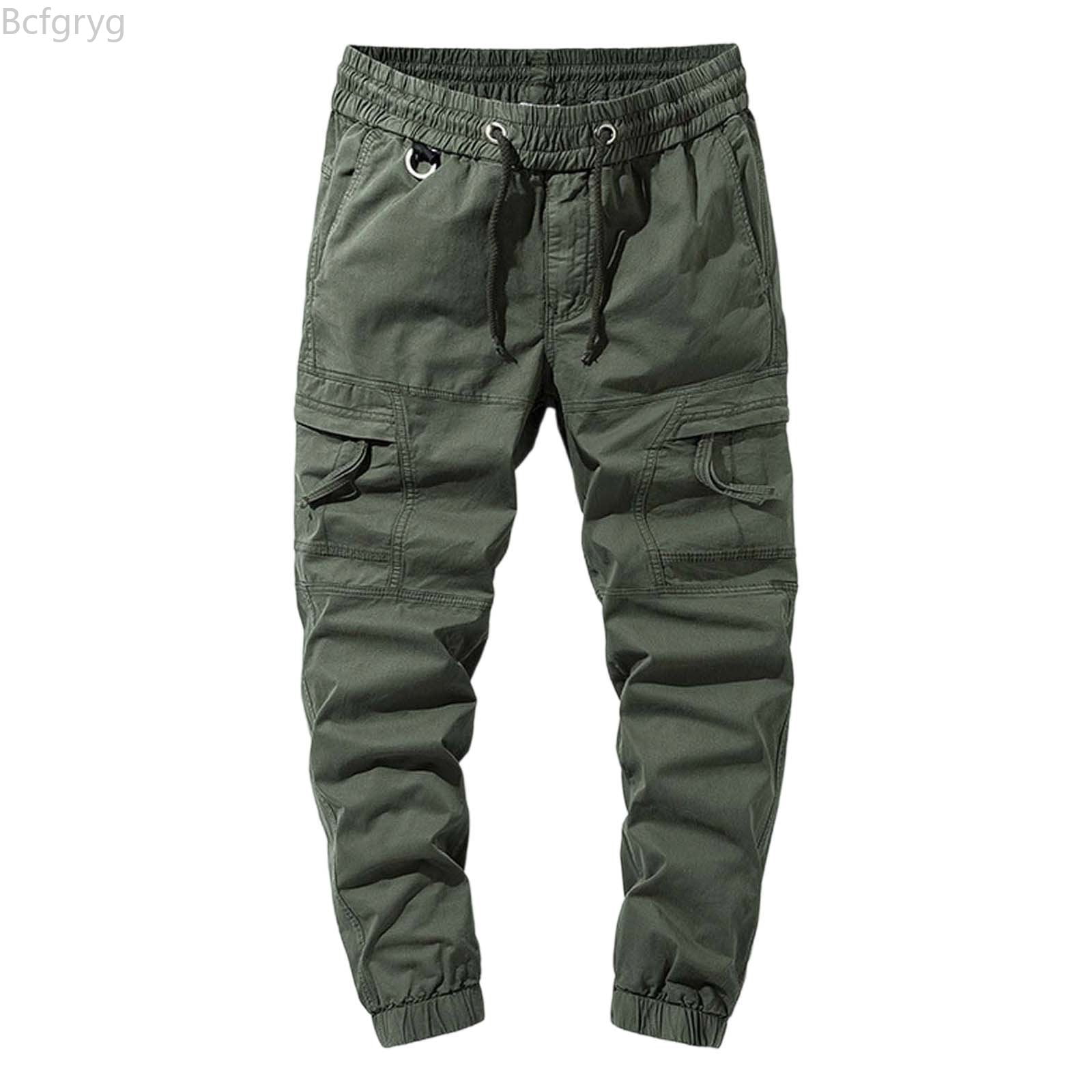 Bcfgryg Men's Casual Pants Elastic Waist Comfortable Loose Fit Trousers ...