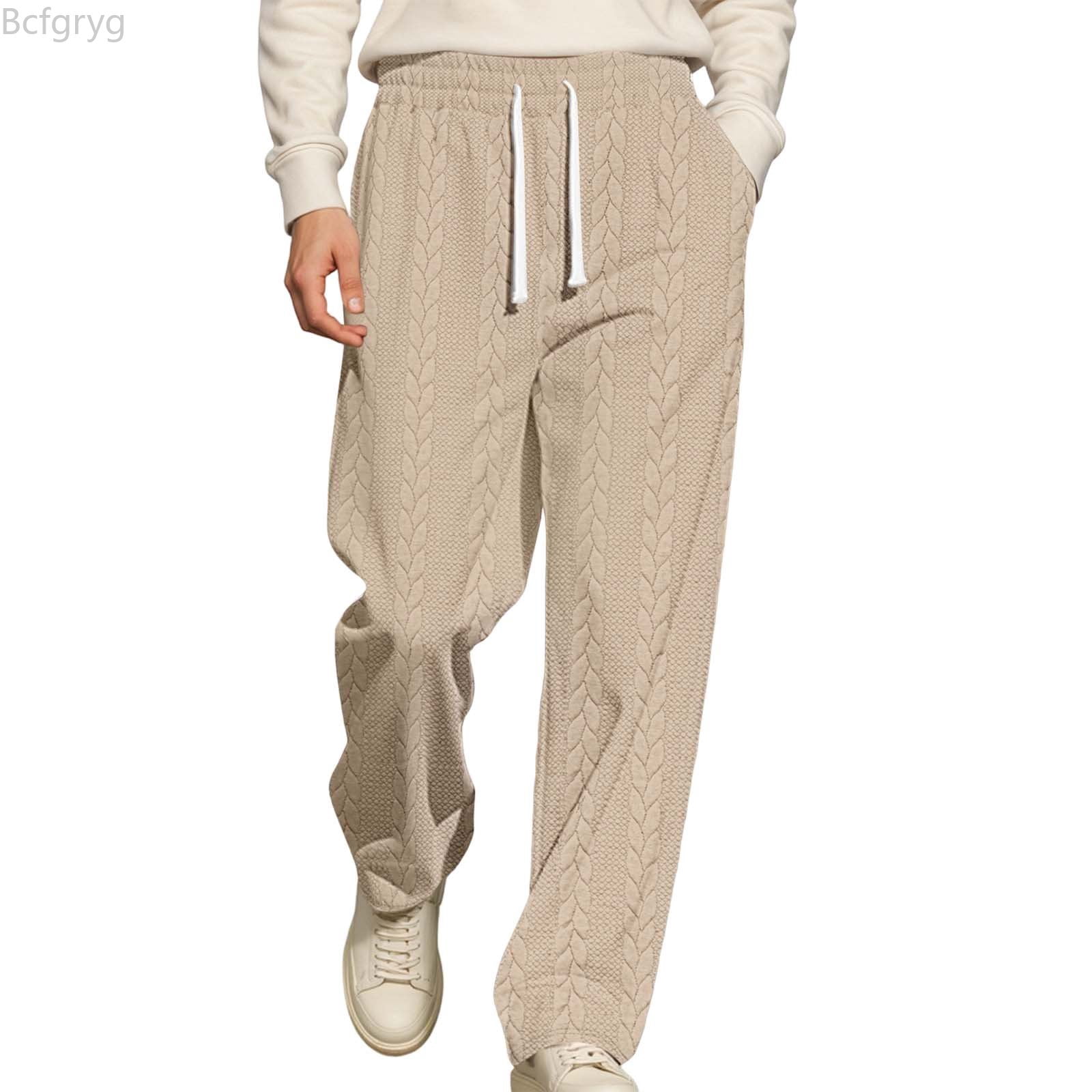 Bcfgryg Men's Casual Pants Winter Autumn Comfortable Loose Fit Solid ...