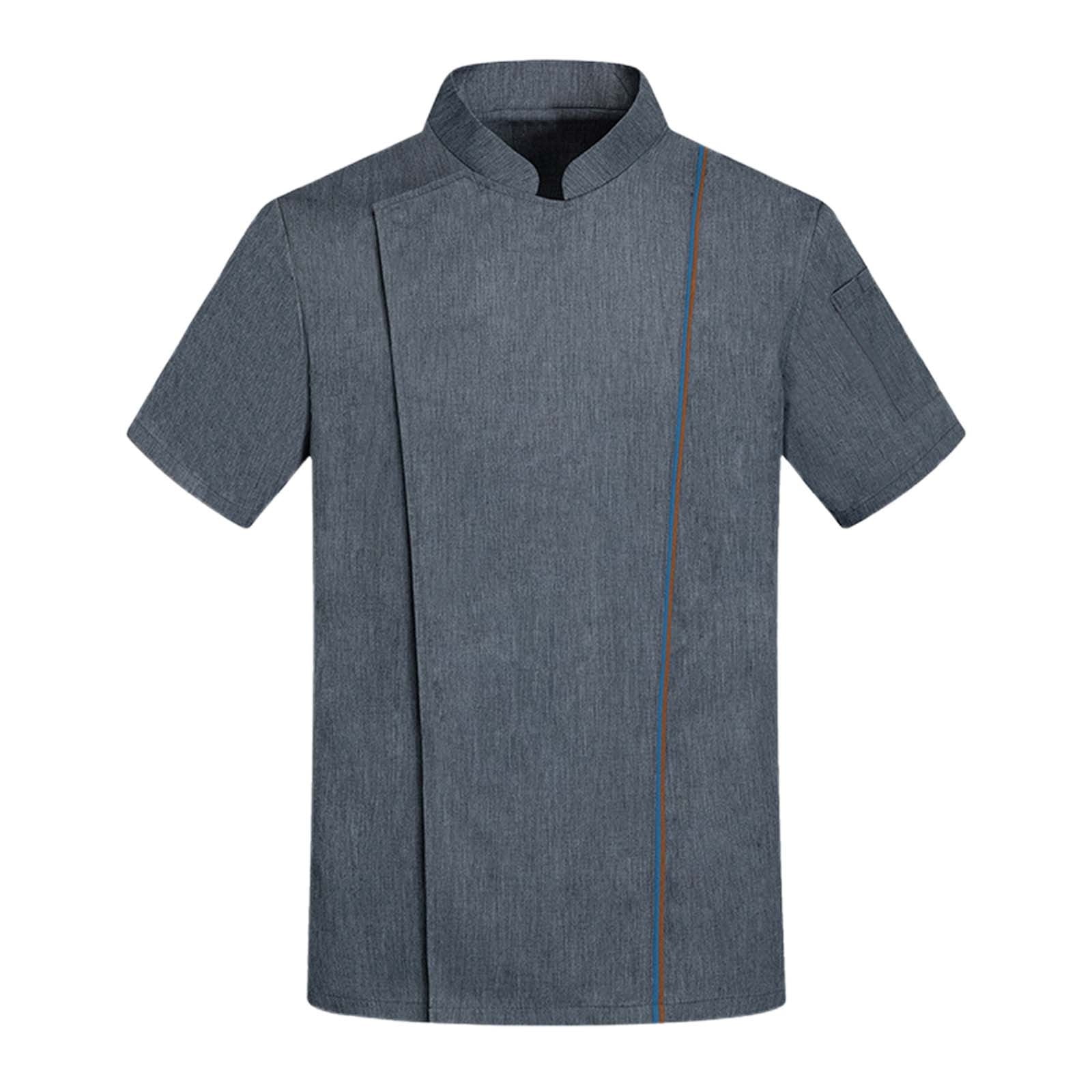 Bcfgryg Men's Chef Jackets Short Sheeve Restaurant Summer Kitchen ...