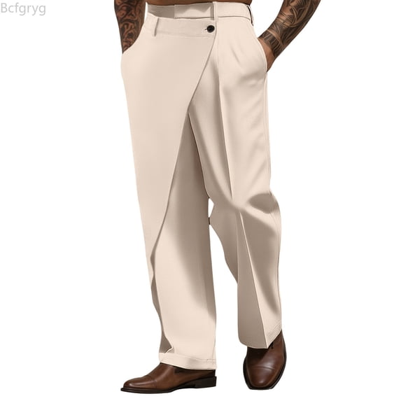 Bcfgryg Men's Dress Pants Pocket Layer Straight Leg Plain Comfort And ...