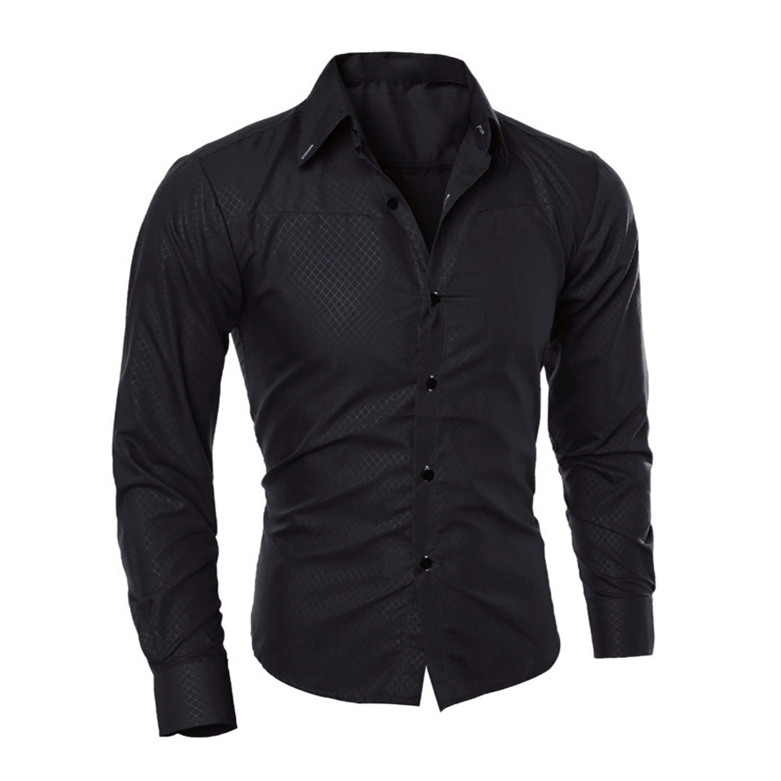 Bcfgryg Men's Dress Shirt Formal Stretch Wrinkle Long Sleeve Slim Fit ...