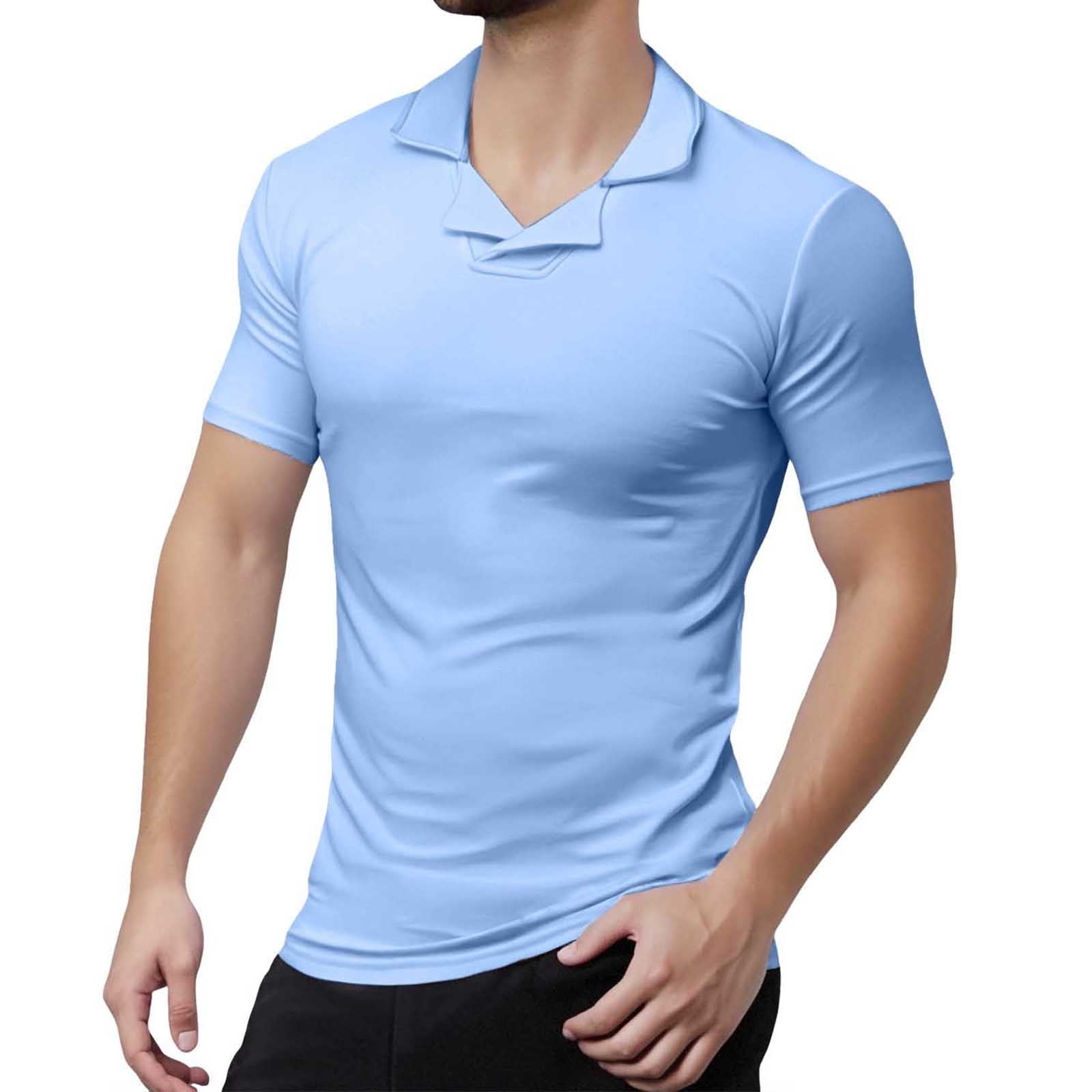 Bcfgryg Men's Fashion Solid Color British Style Birkneck T Shirt Casual ...