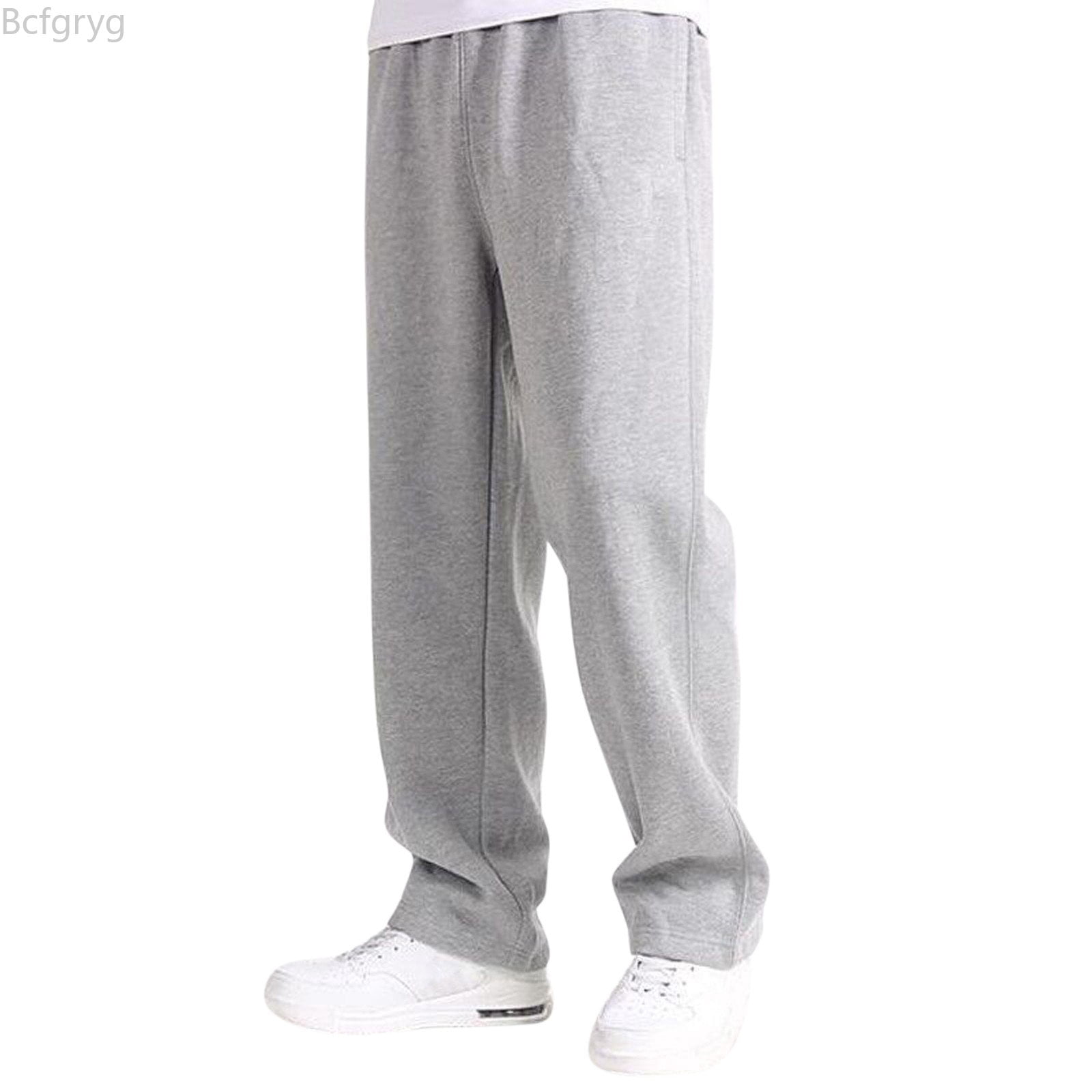Bcfgryg Men's Sweatpants Baggy Sweat Pants with Pockets Elastic Waist ...