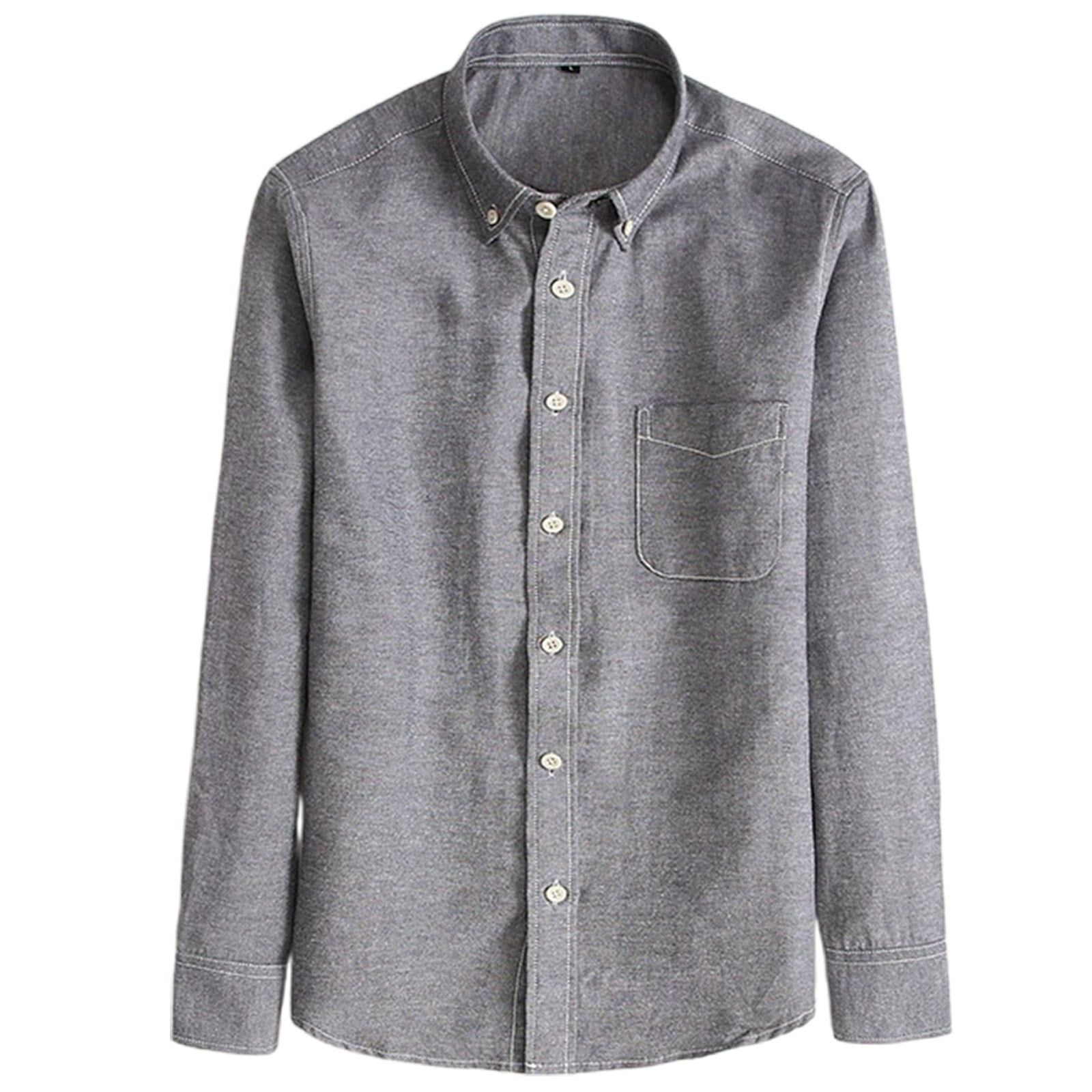 Bcfgryg Men's Long Sleeve Casual Shirt Solid Color Shirts Men's Slim ...